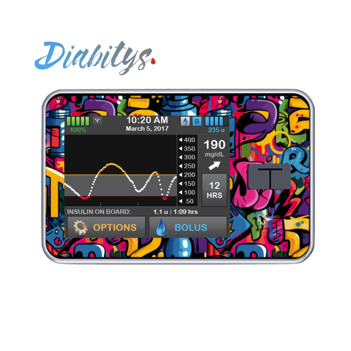 T:slimx2 Insulin Pump Sticker - Graffiti by Diabitys – The Useless Pancreas