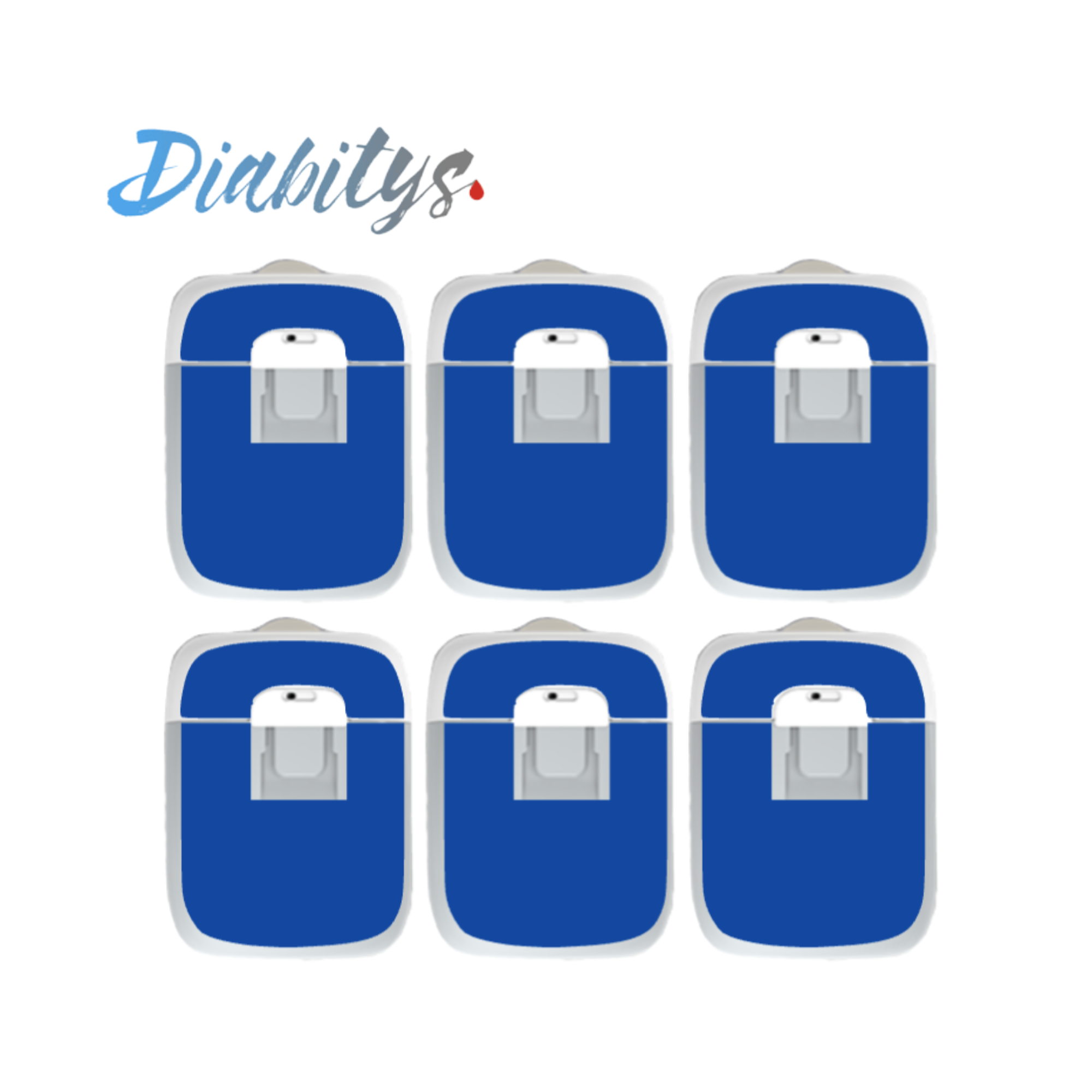 Medtrum Nano Insulin Pump 6 Pack Stickers - Brilliant Blue by Diabitys ...