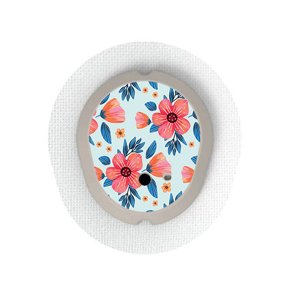 Dexcom G7 transmitter sticker: Pink blue floral – The Useless Pancreas