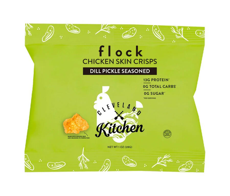 FLOCK DILL PICKLE CHICKEN SKIN CRISPS (8-PACK) – The Useless Pancreas