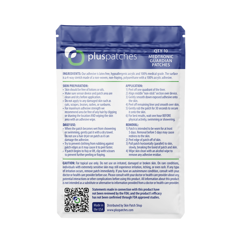 Medtronic Guardian Overlay Patch - 10 Pack Plus Patches Cover Tape ...