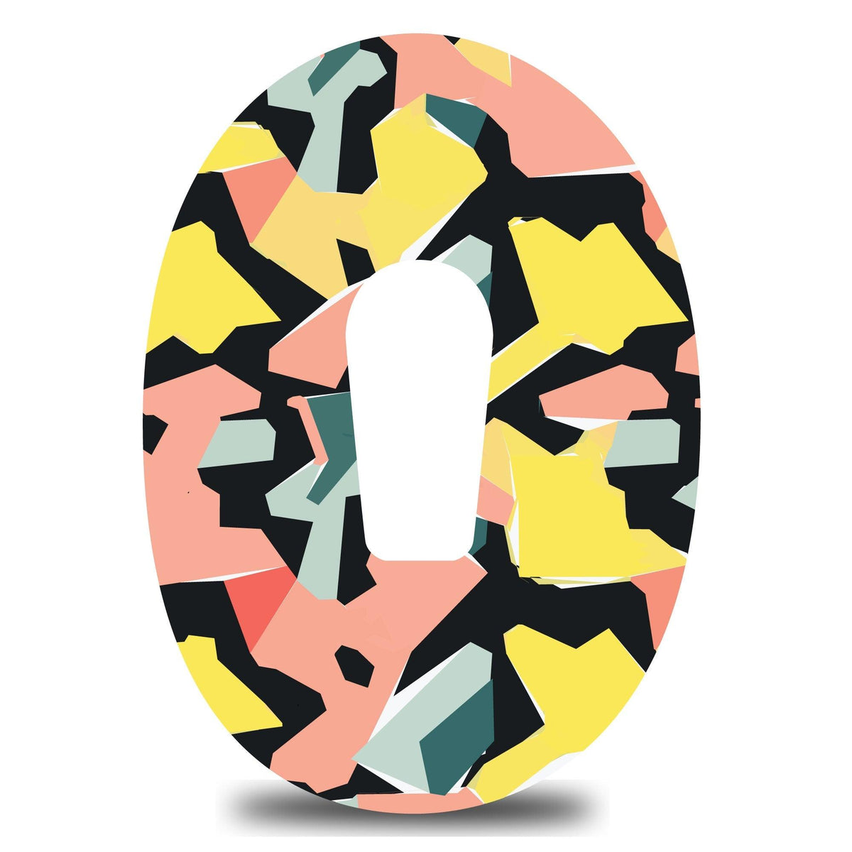 Yellow and Coral Geometric Flake Dexcom G6 Tape by Buddy Patches – The ...