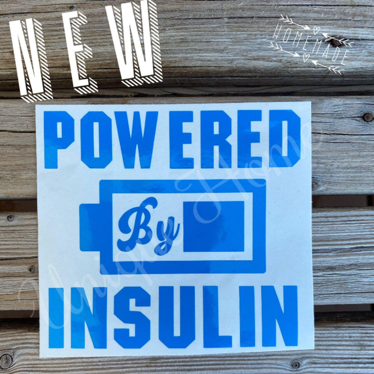 Powered by Insulin Decal, Diabetes Car Decal, Type 1 Laptop Decal, Typ ...
